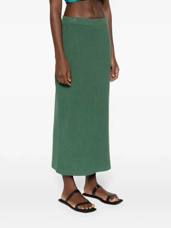 BY MALENE BIRGER Kyara Ribbed Midi Skirt - Green