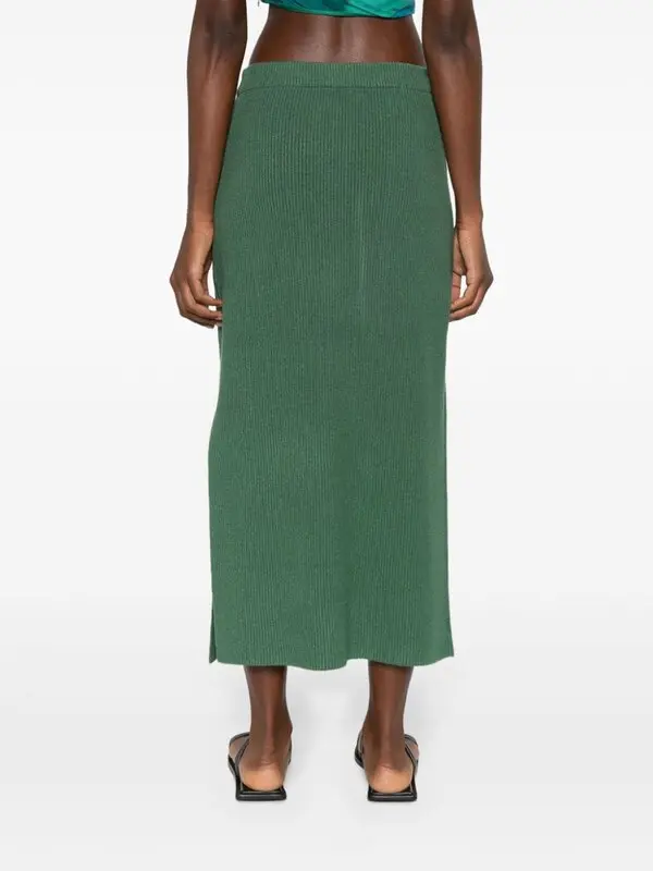 BY MALENE BIRGER Kyara Ribbed Midi Skirt - Green