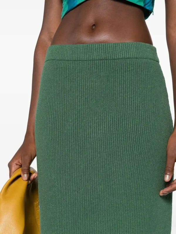 BY MALENE BIRGER Kyara Ribbed Midi Skirt - Green