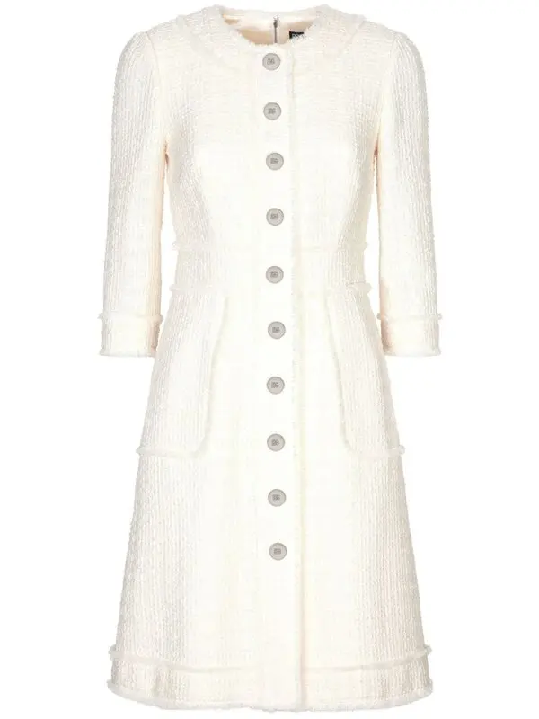 Dolce & Gabbana A-line Tweed Dress - Neutrals
