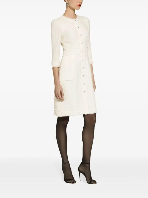 Dolce & Gabbana A-line Tweed Dress - Neutrals