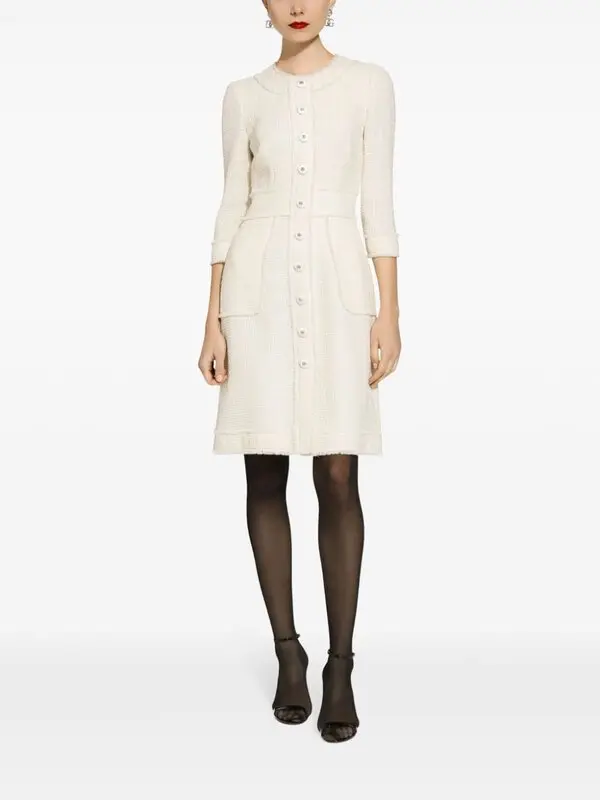 Dolce & Gabbana A-line Tweed Dress - Neutrals