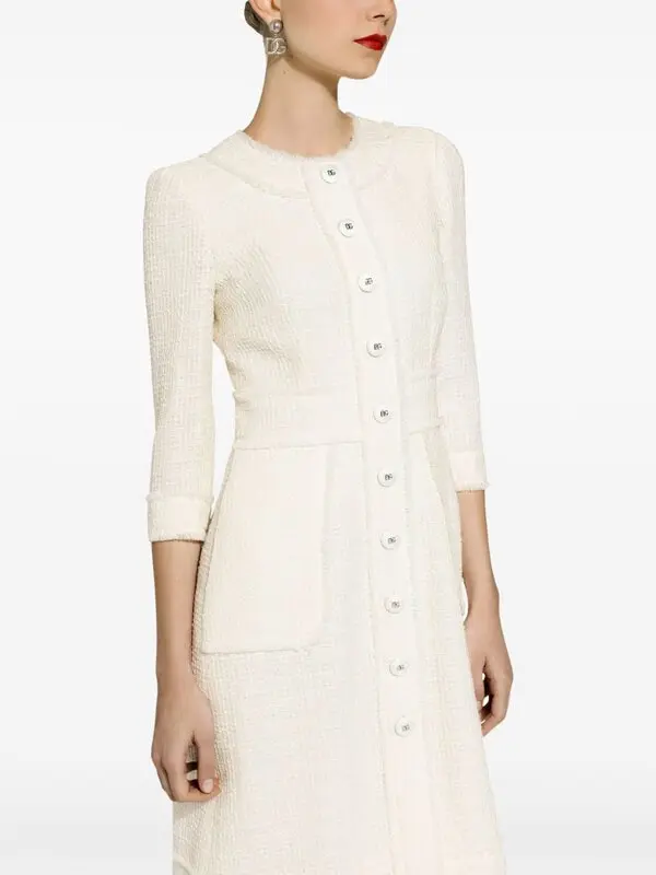 Dolce & Gabbana A-line Tweed Dress - Neutrals