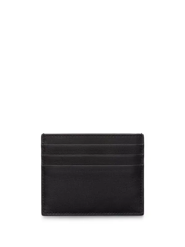 Prada Logo-stamp Leather Card Holder - Black
