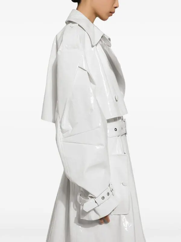 Dolce & Gabbana Belted Patent-finish Trench Coat