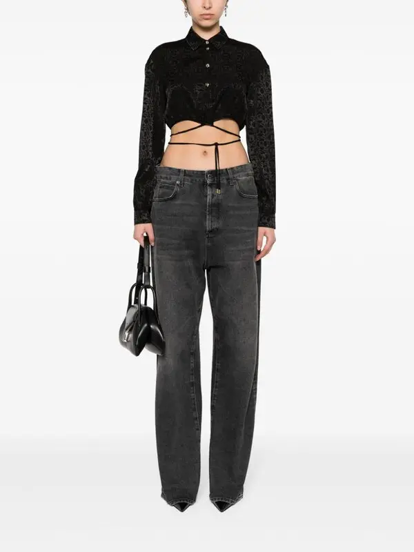 Just Cavalli Monogram Jacquard Crop Top
