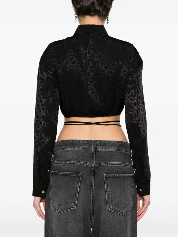 Just Cavalli Monogram Jacquard Crop Top