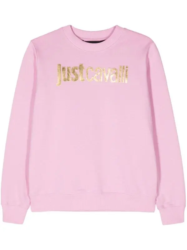 Just Cavalli Logo-print Cotton Sweatshirt - Pink