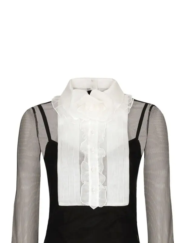 Dolce & Gabbana Ruffled Bib-collar Midi Dress