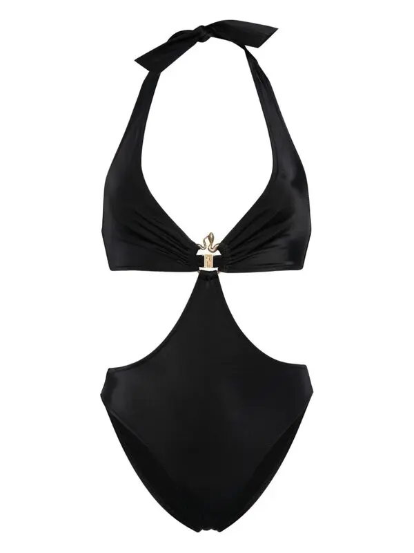 Just Cavalli Metallic-snake One-piece - Black
