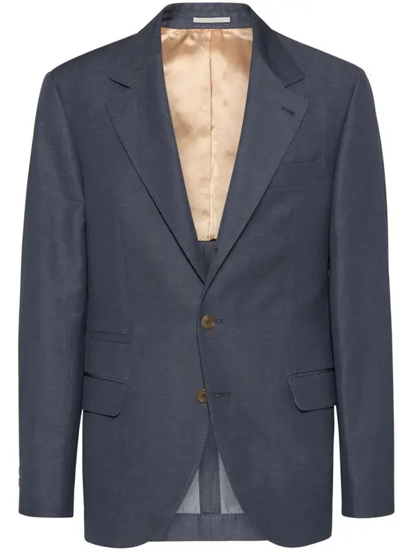 Brunello Cucinelli Single-breasted Wool-linen Blazer
