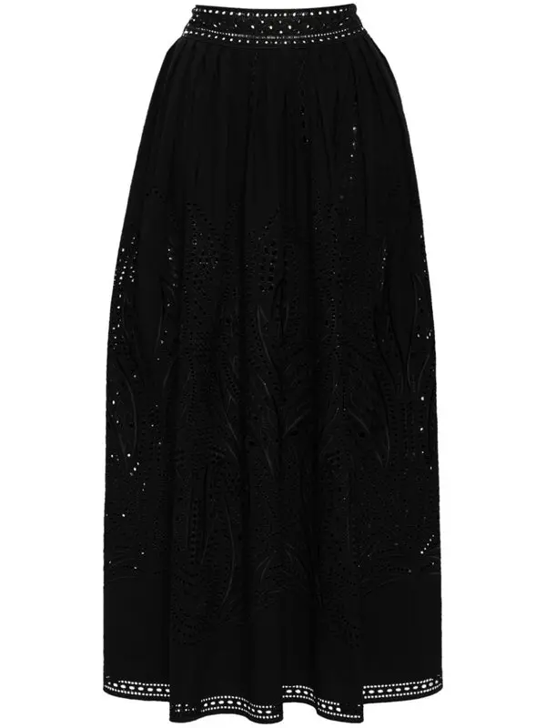 Alberta Ferretti Lace-detail Maxi Skirt