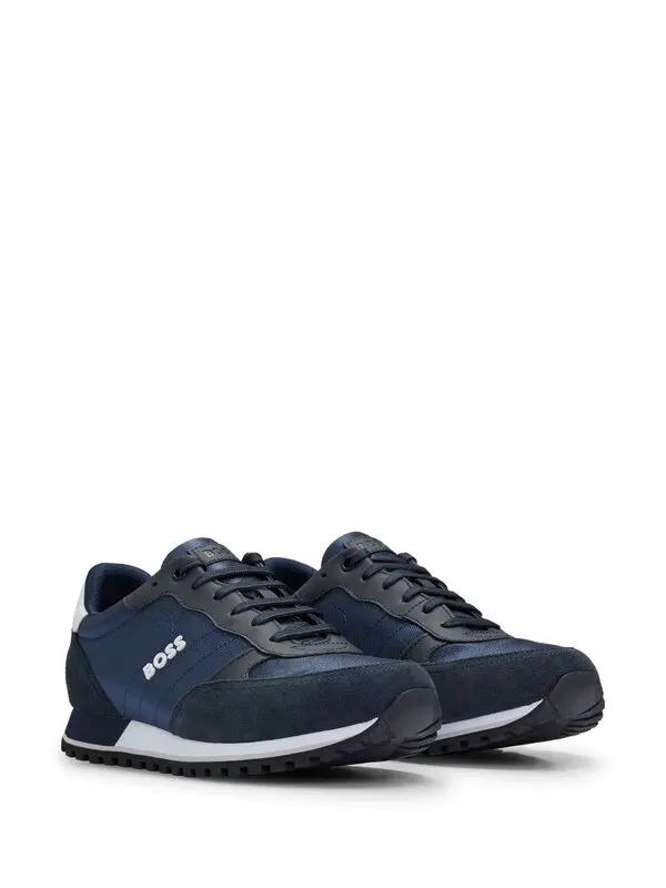 BOSS Logo-appliqué Panelled Sneakers - Blue