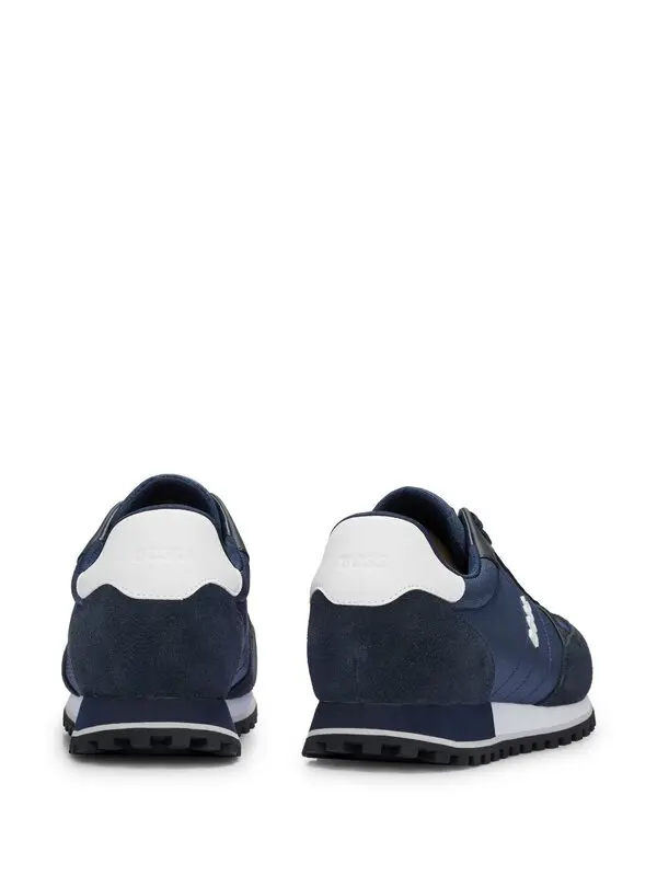 BOSS Logo-appliqué Panelled Sneakers - Blue