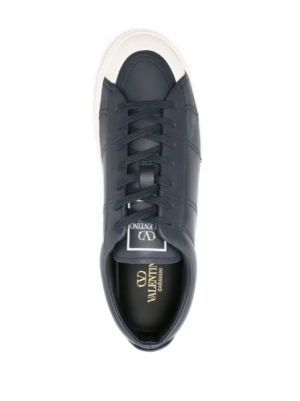Valentino Garavani Cityplanet Leather Sneakers - Blue