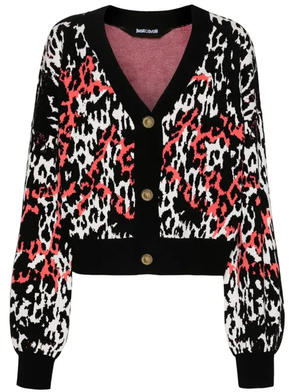 Just Cavalli Leopard Cropped Cardigan