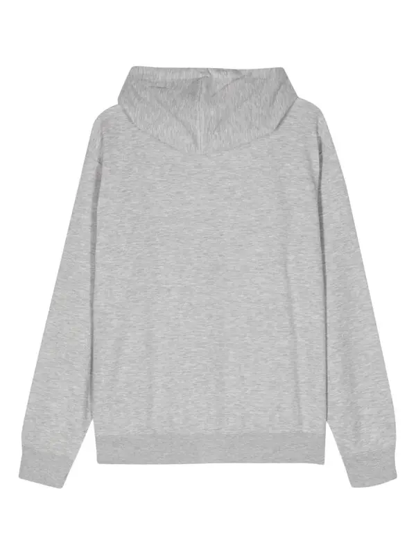 NEW BALANCE Logo-embroidered Zip-up Hoodie - Grey