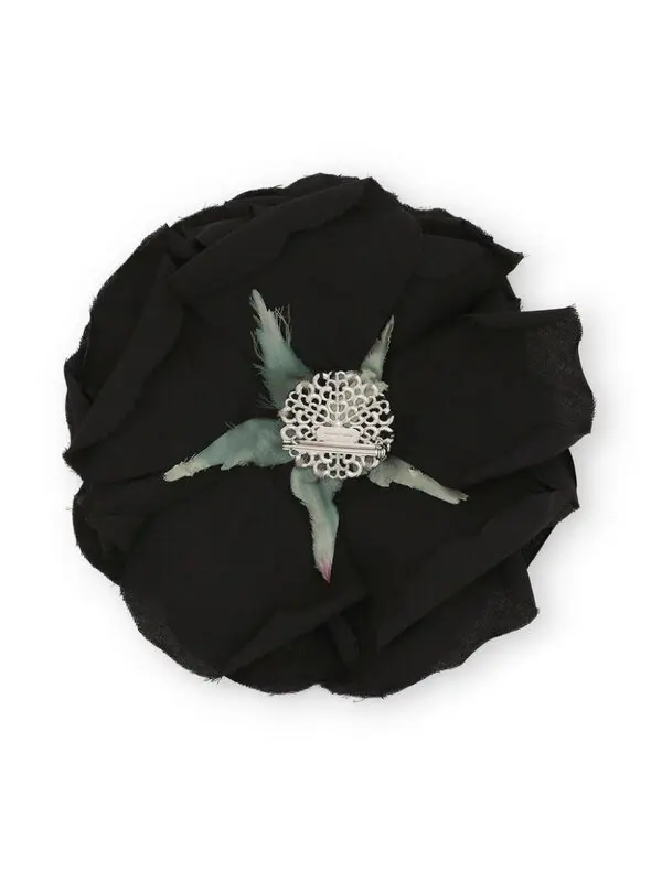 Dolce & Gabbana Floral Brooch - Black