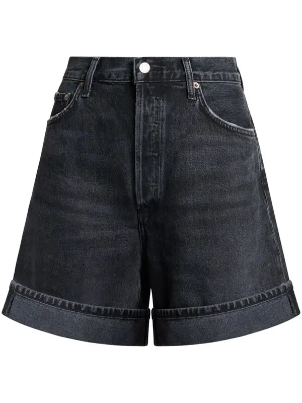 AGOLDE High-waisted Denim Shorts - Black