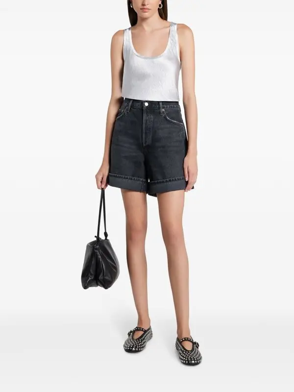 AGOLDE High-waisted Denim Shorts - Black