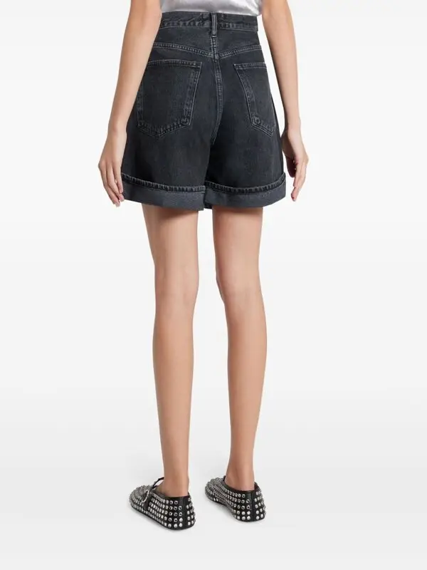 AGOLDE High-waisted Denim Shorts - Black
