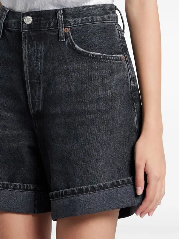 AGOLDE High-waisted Denim Shorts - Black