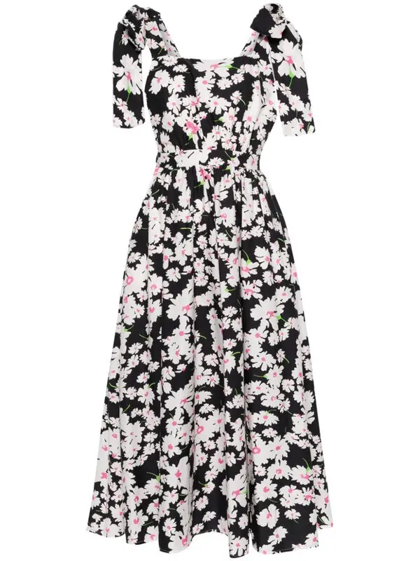 MSGM Floral Cotton Midi Dress
