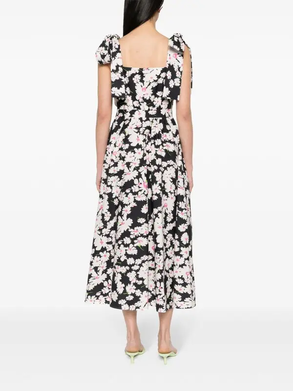 MSGM Floral Cotton Midi Dress