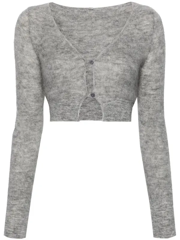 Jacquemus Brushed-finish Cardigan - Grey
