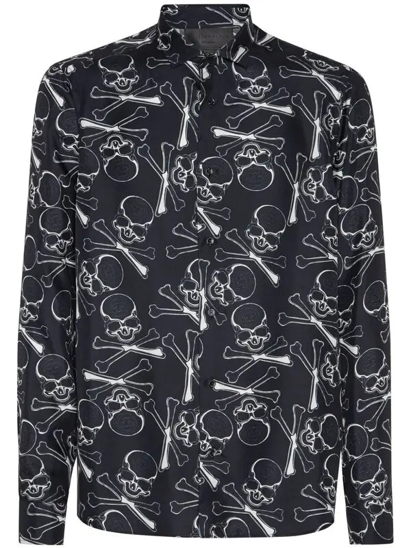 Philipp Plein Skull&bones Silk Shirt