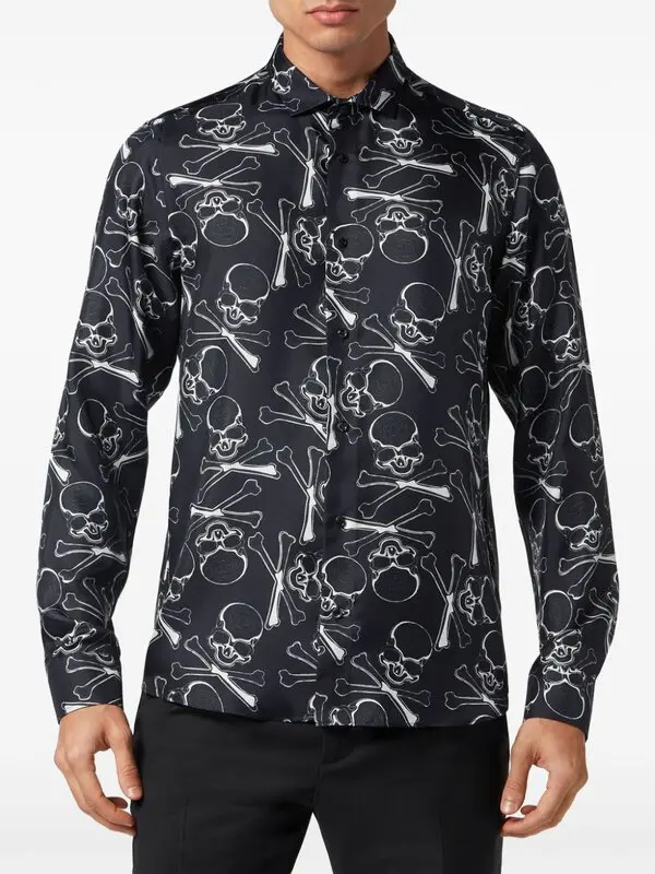 Philipp Plein Skull&bones Silk Shirt