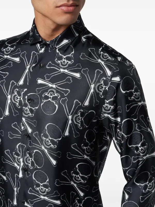 Philipp Plein Skull&bones Silk Shirt