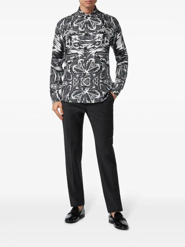 Philipp Plein Dandy Lion Circus Silk Shirt