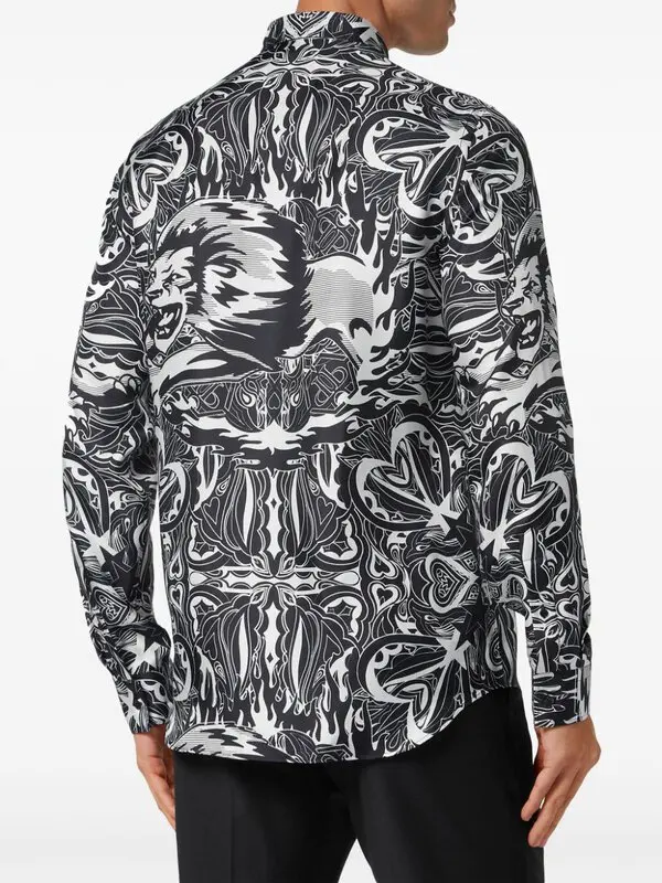 Philipp Plein Dandy Lion Circus Silk Shirt