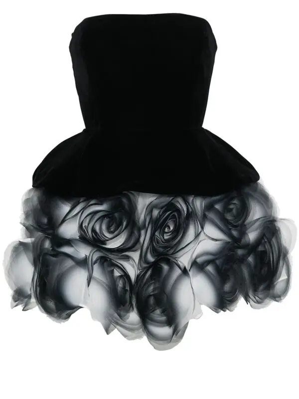 ANA RADU Floral-appliqué Minidress