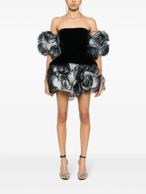 ANA RADU Floral-appliqué Minidress