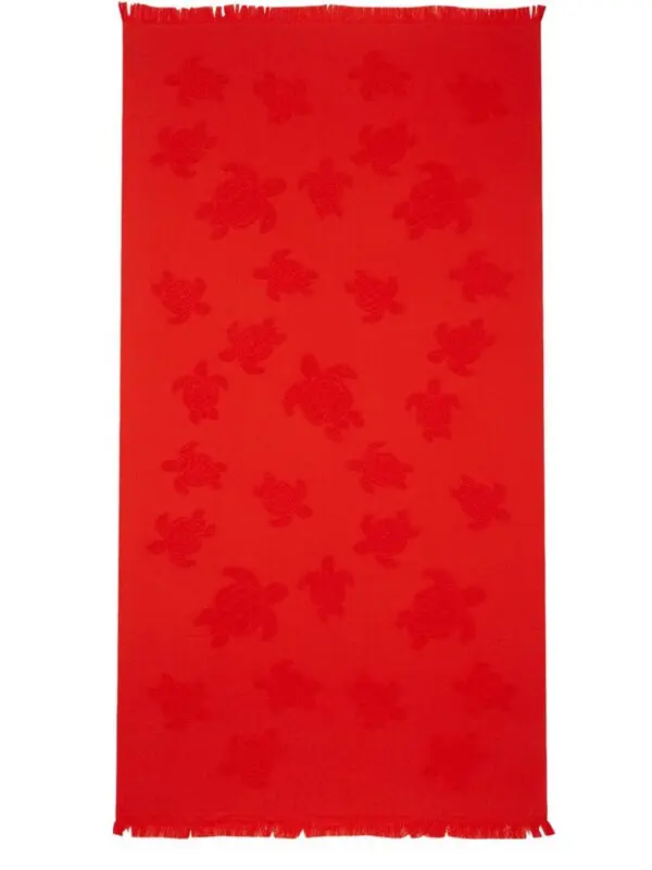 Vilebrequin Santah Turtle-jacquard Beach Towel - Red