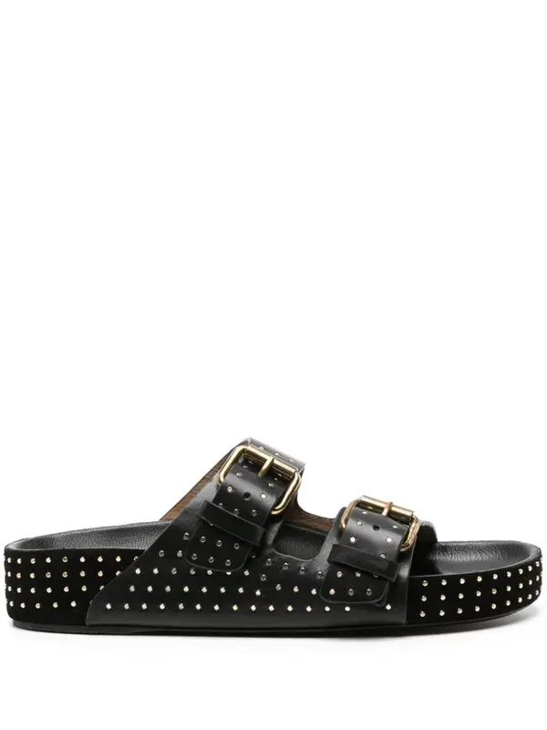 Isabel Marant Étoile Lennyo Leather Sandals - Black