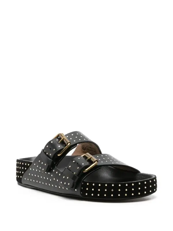 Isabel Marant Étoile Lennyo Leather Sandals - Black