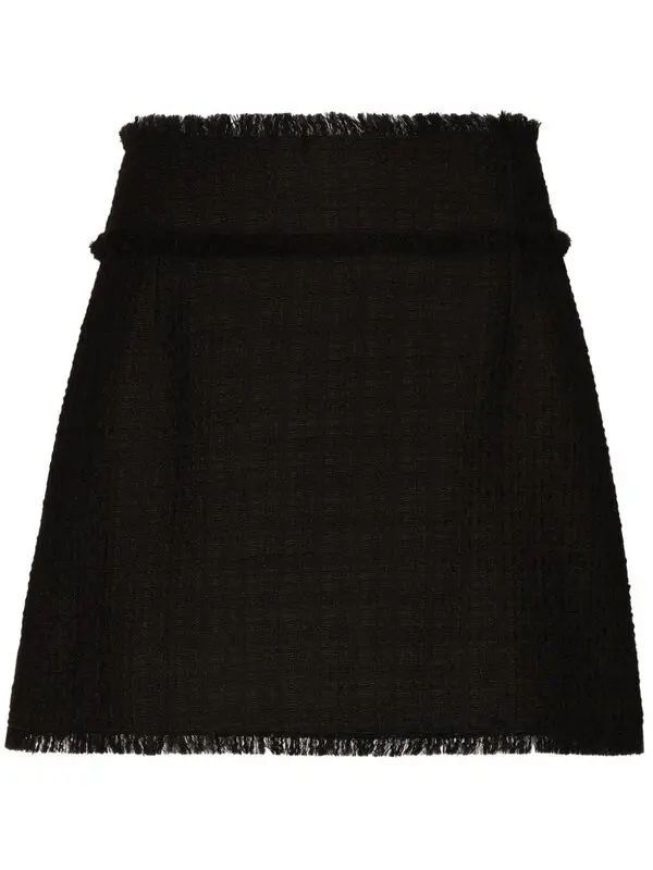 Dolce & Gabbana High-waist Tweed Miniskirt - Black