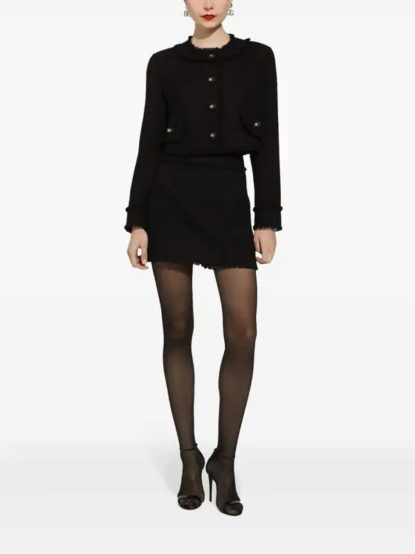 Dolce & Gabbana High-waist Tweed Miniskirt - Black