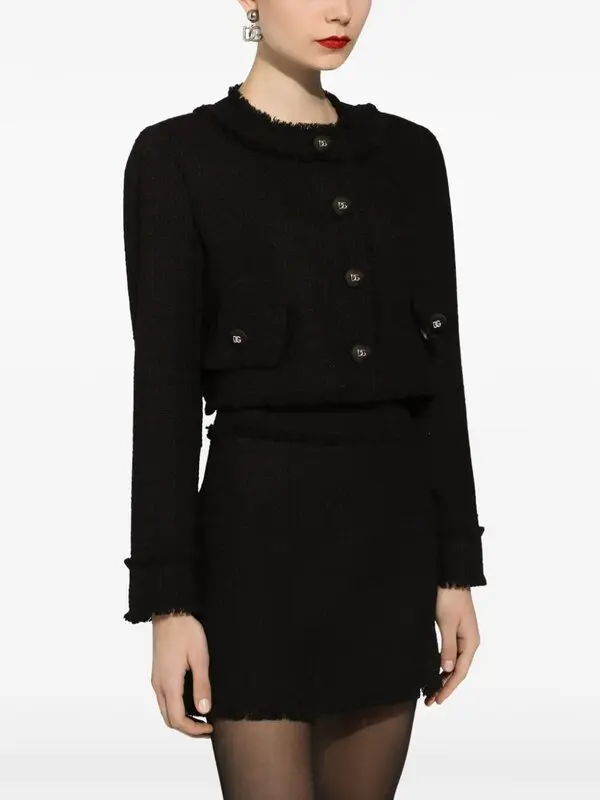 Dolce & Gabbana High-waist Tweed Miniskirt - Black