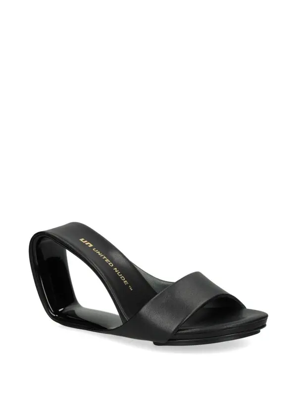 United Nude Mobius 65mm Leather Sandals - Black