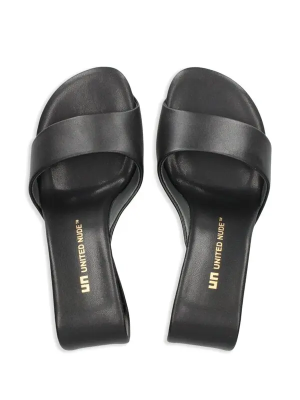 United Nude Mobius 65mm Leather Sandals - Black