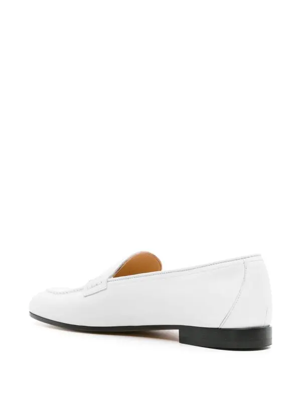 DOUCAL'S Leather Penny Loafers - White