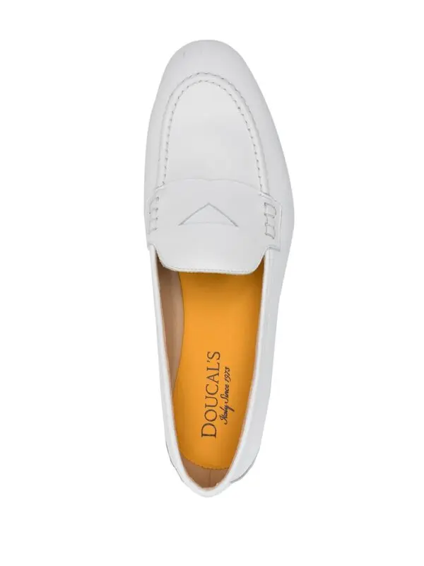 DOUCAL'S Leather Penny Loafers - White