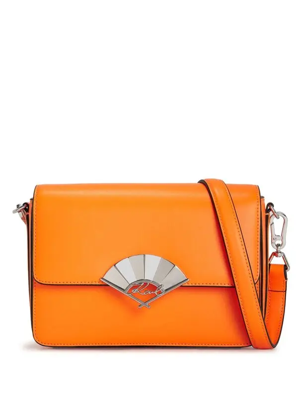 Karl Lagerfeld Signature Fan Leather Crossbody Bag
