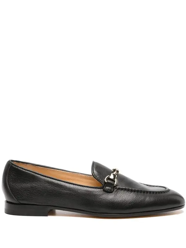 DOUCAL'S Horsebit Leather Loafers - Black