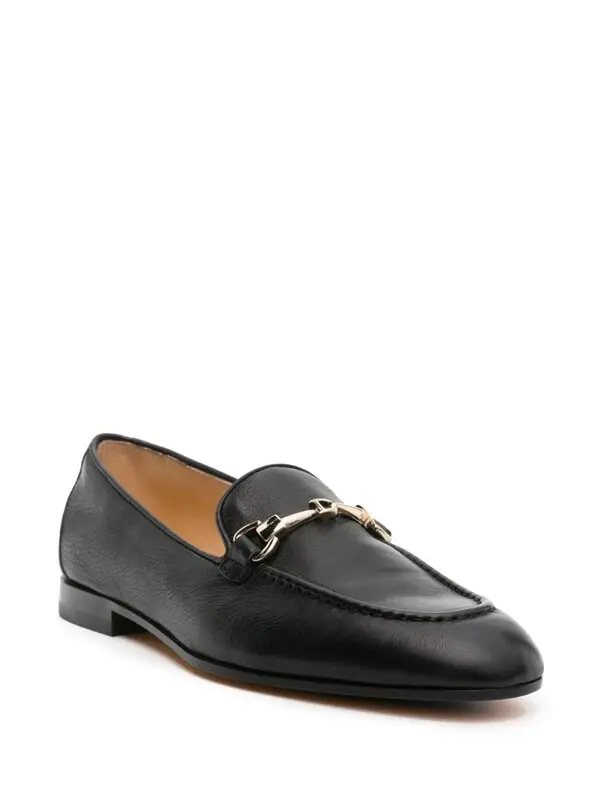 DOUCAL'S Horsebit Leather Loafers - Black