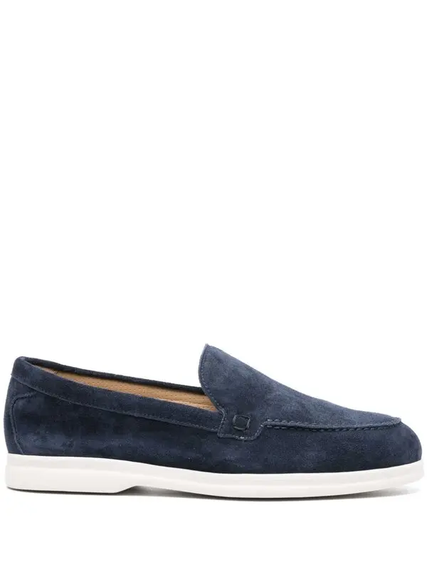 DOUCAL'S Almond-toe Suede Loafers - Blue